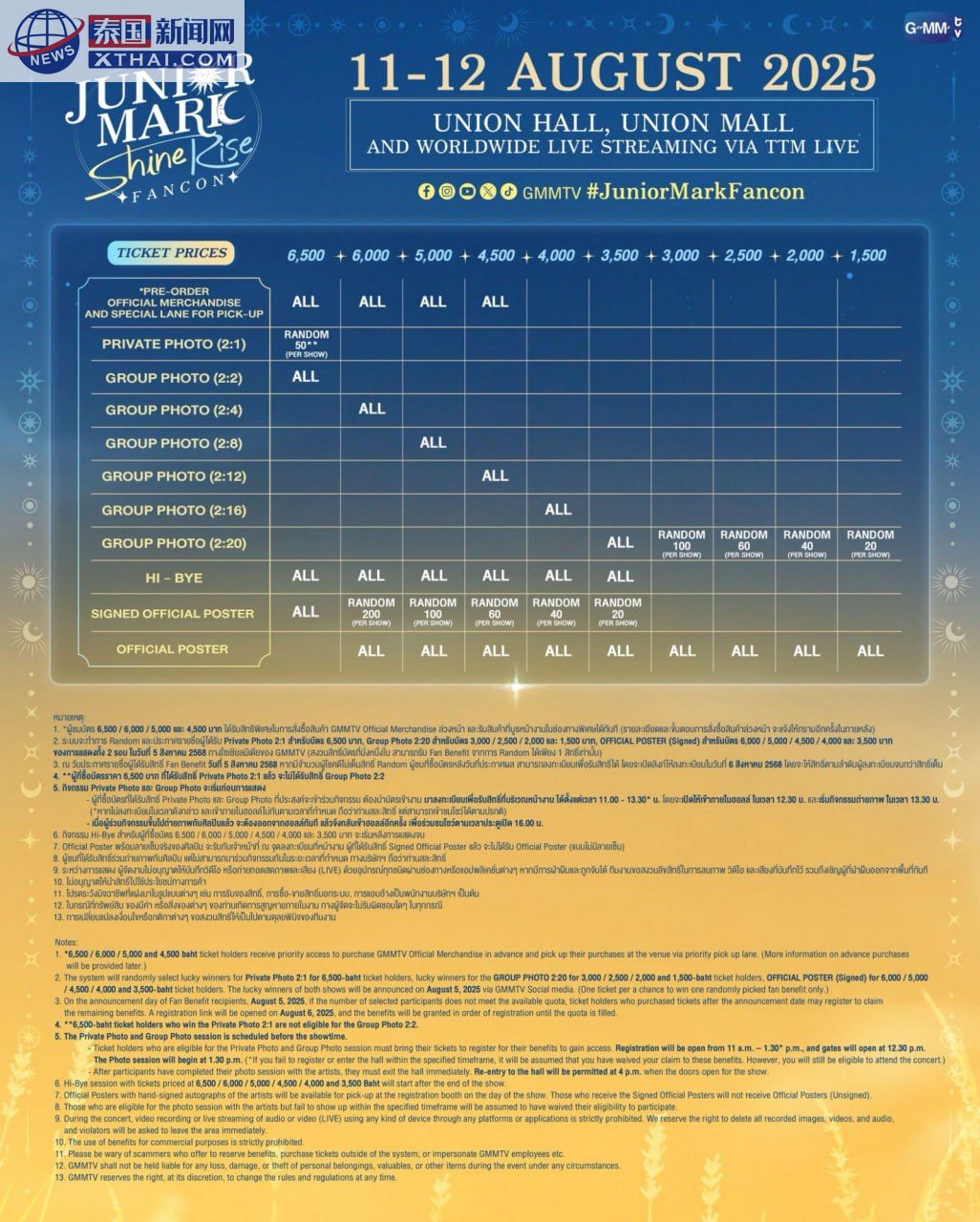 Junior Mark ShineRise FANCON 2025：曼谷粉丝盛会 - 泰国新闻网 xthai